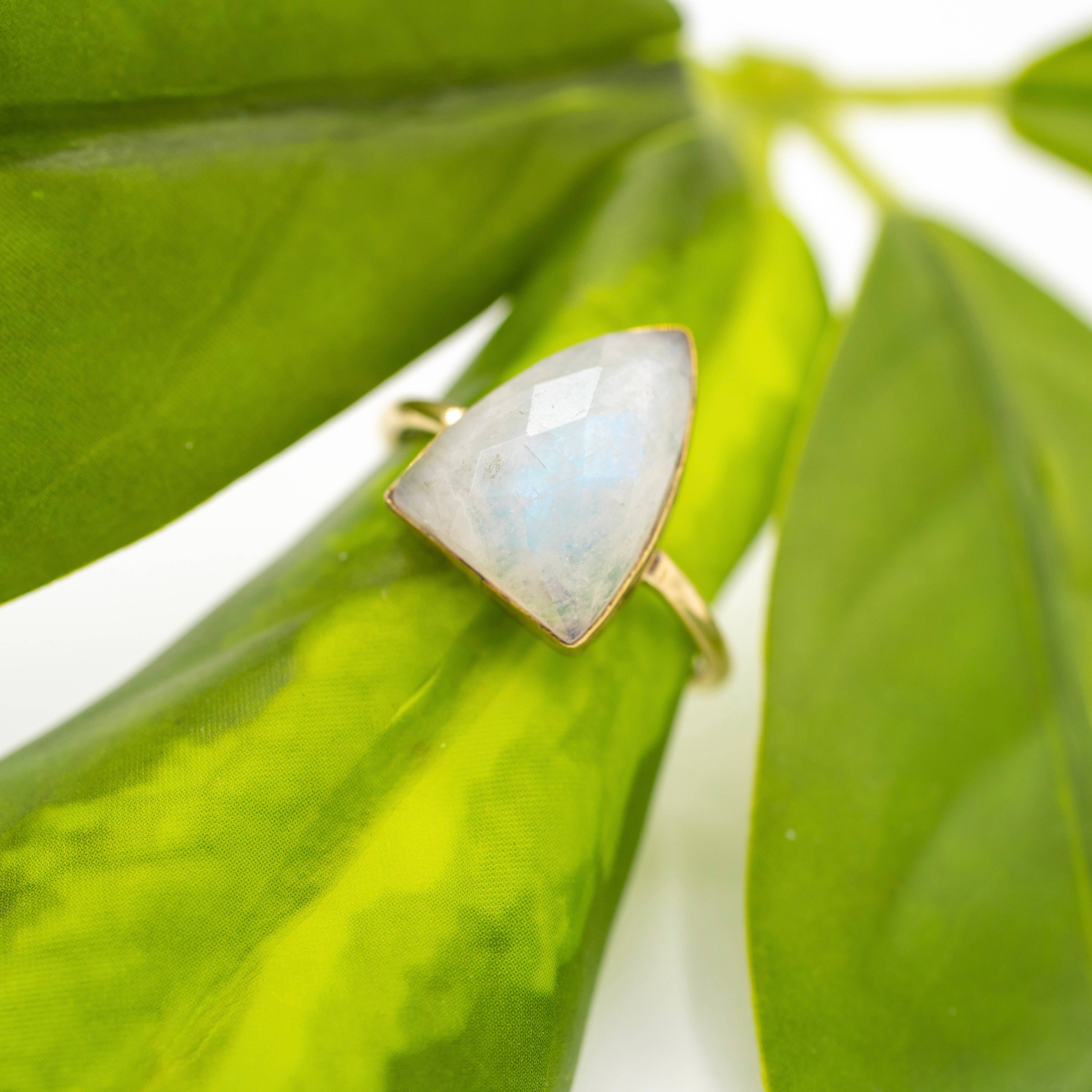 Brass Moonstone Point Ring | Of A Muse